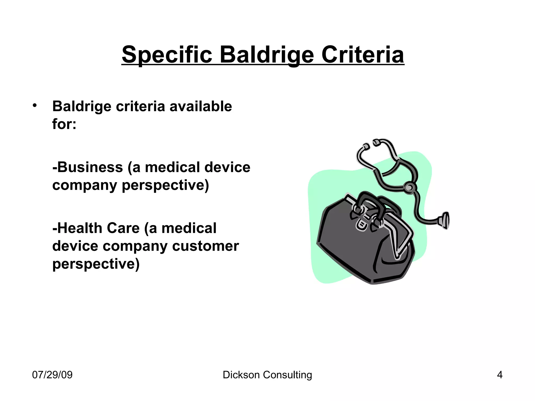 Malcolm Baldrige Criteria | PPT