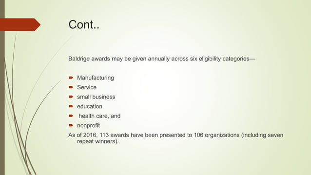 Malcolm baldrige national quality award (mbnqa) | PPTX | Business ...