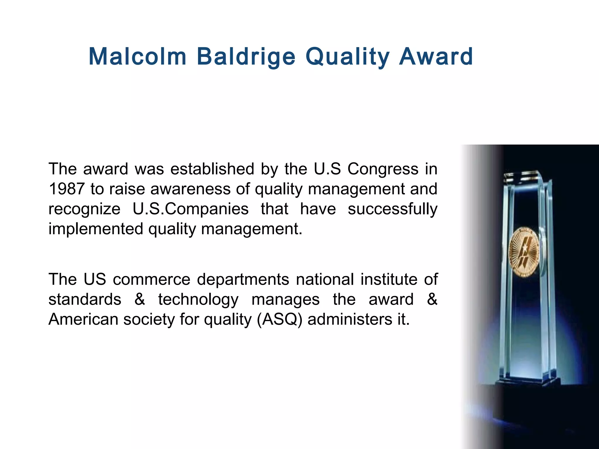 Malcolm baldrige quality award | PPT