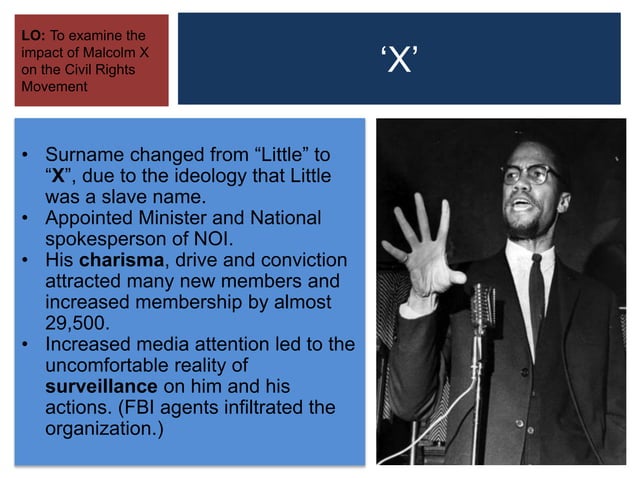 Malcolm X Role in the Civil Rights Movement | PPTX