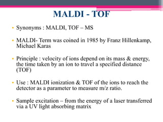 MALDI - TOF | PPTX