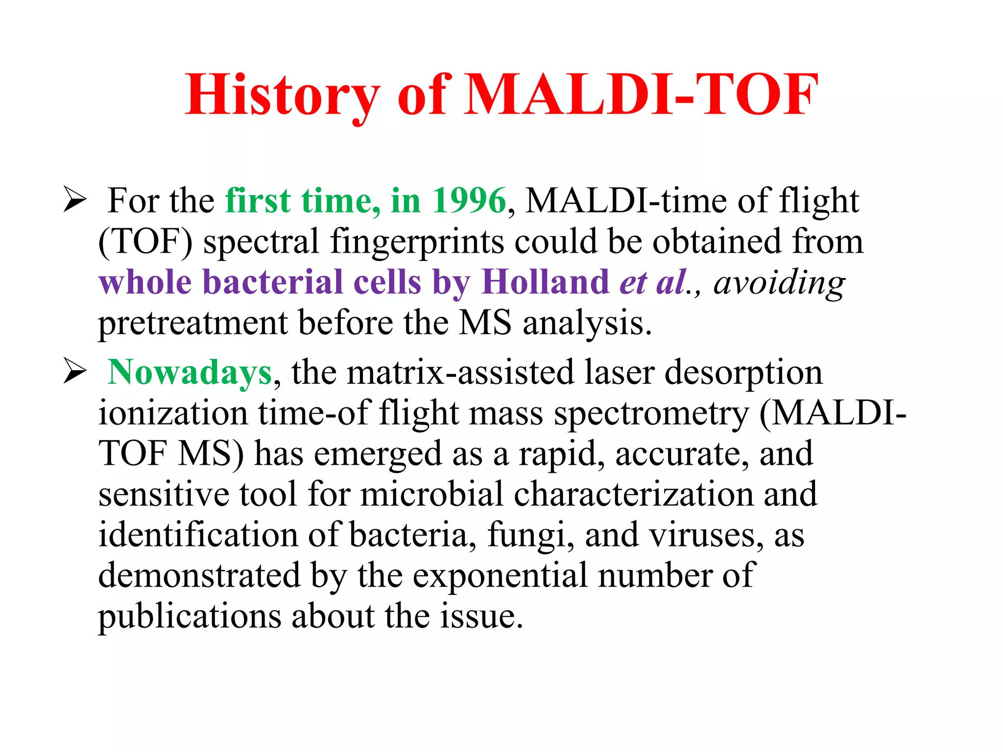 MALDI TOF | PPTX | Biological Sciences | Science