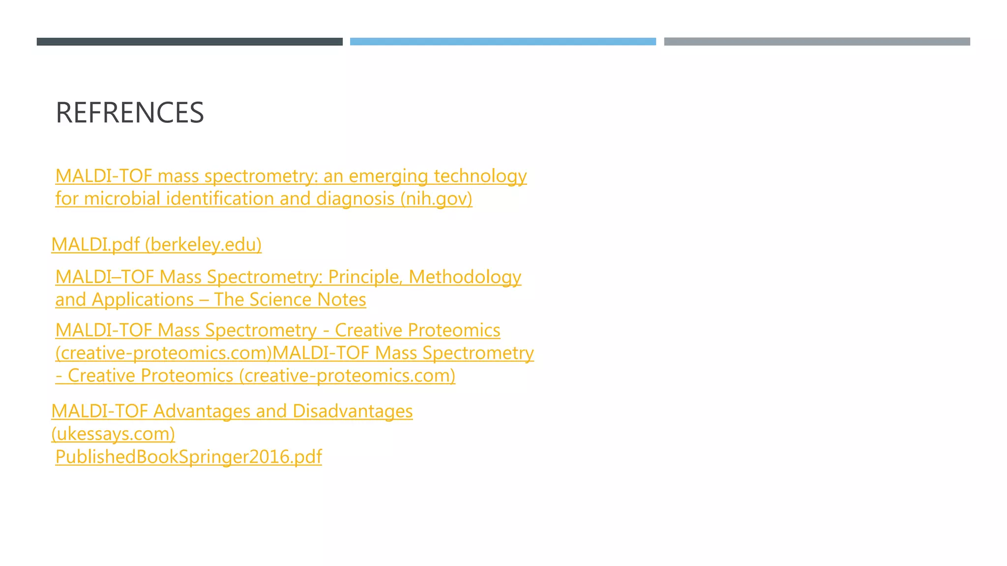 MALDI -TOF (Matrix Assisted Laser Desorption Ionization - Time OF ...