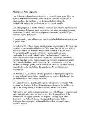 Maldiciones auto impuestas | DOCX