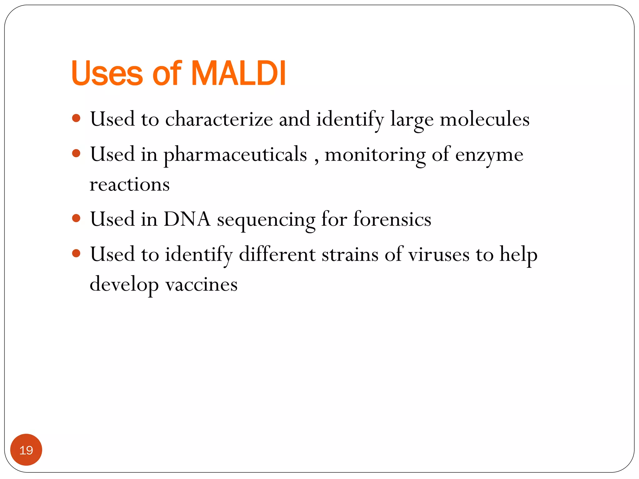 Maldi (matrix attested laser desorption ionization technique | PDF