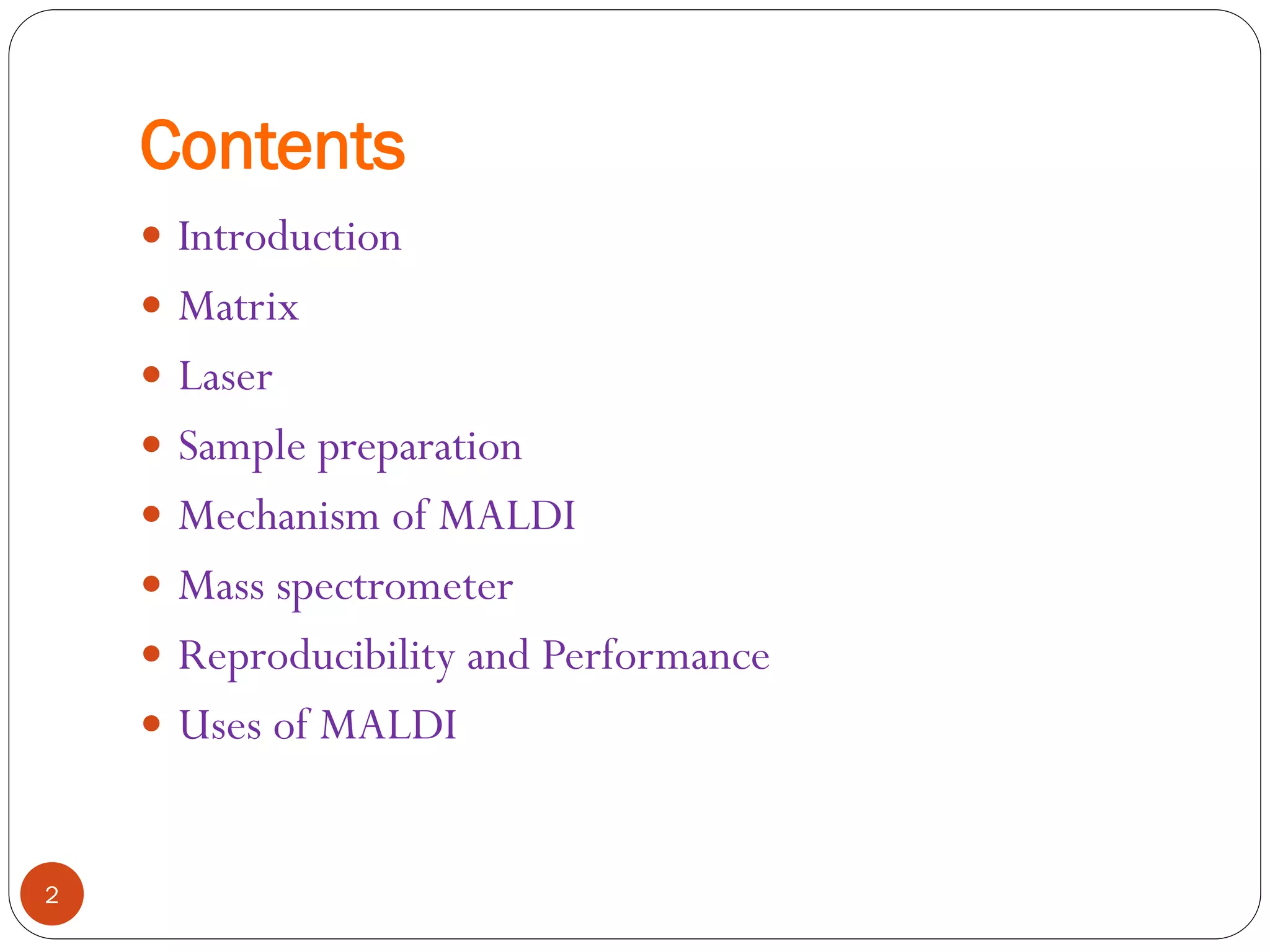 Maldi (matrix attested laser desorption ionization technique | PDF