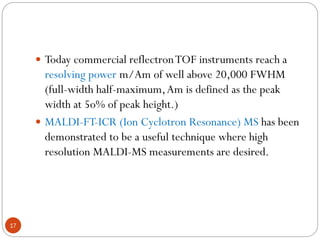 Maldi (matrix attested laser desorption ionization technique | PDF