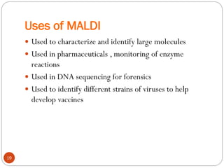 Maldi (matrix attested laser desorption ionization technique | PDF