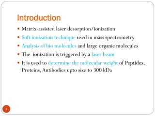 Maldi (matrix attested laser desorption ionization technique | PDF