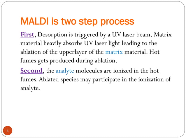 Maldi (matrix attested laser desorption ionization technique | PDF ...