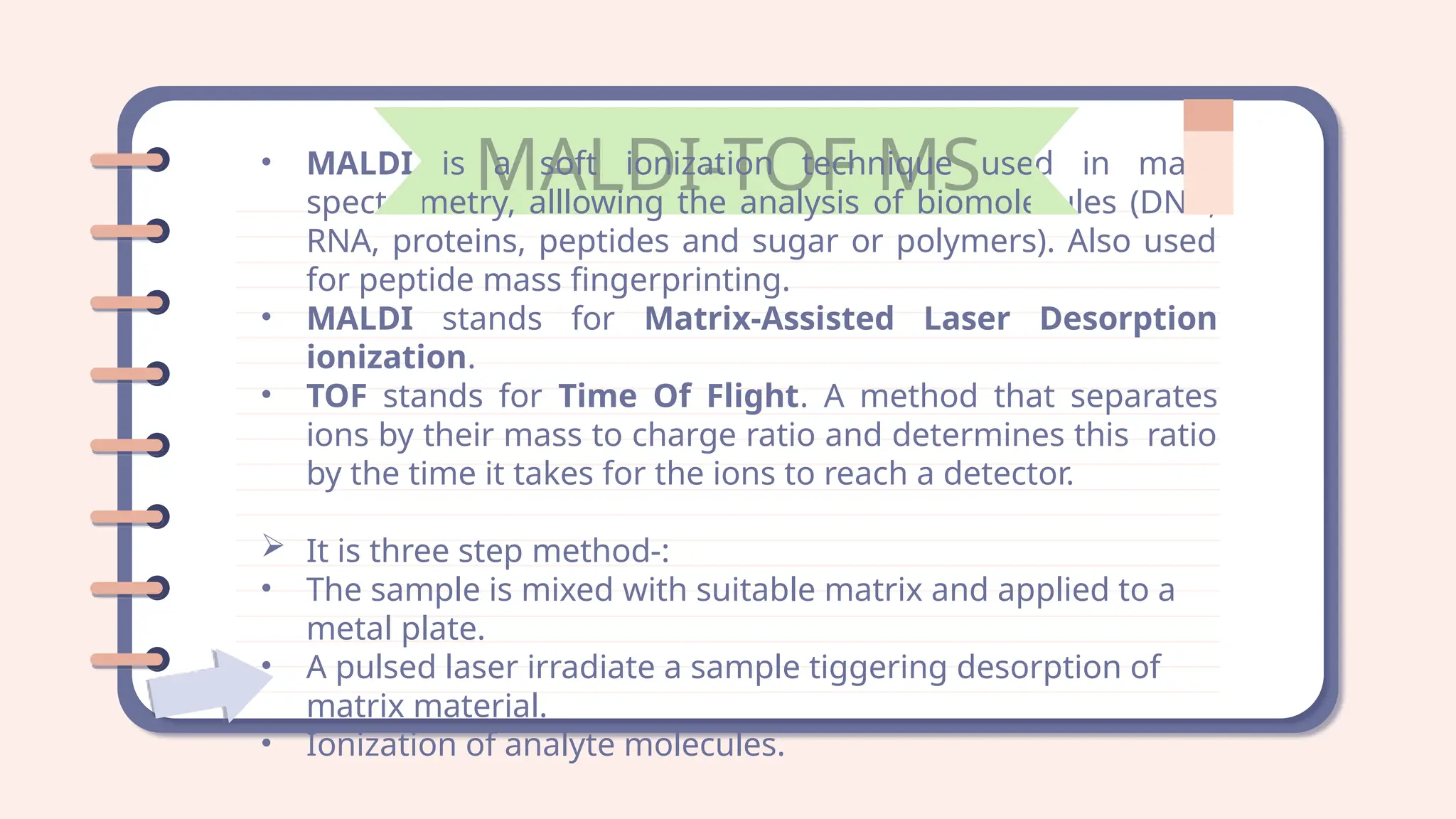 Basic Principle of MALDI-TOF Mass Spectrometry | PPTX