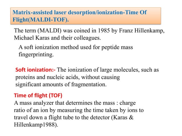Maldi tof in proteomics (genomics) | PPTX