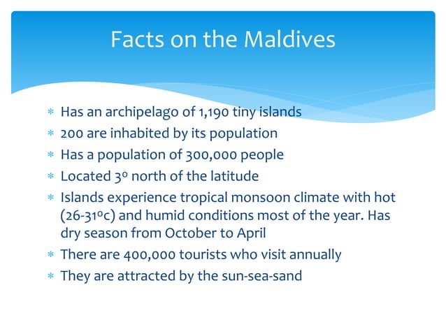 Tourism in small island states - The Maldives | PPTX | Asia Travel ...