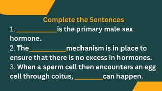Grade 10 Science MALE-REPRODUCTIVE system | PPTX