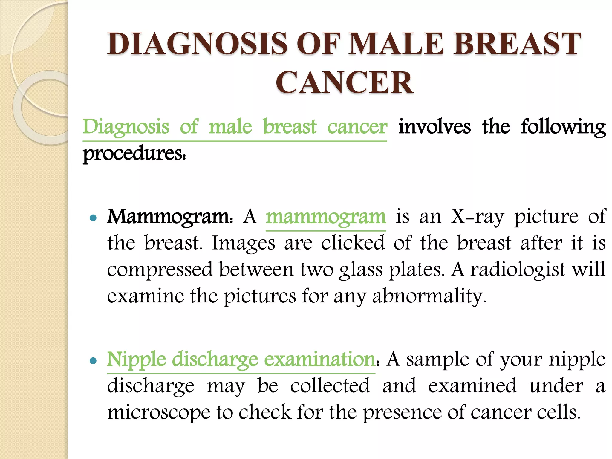 Male Breast Cancer : Symptoms, diagnosis and treatment | PPTX