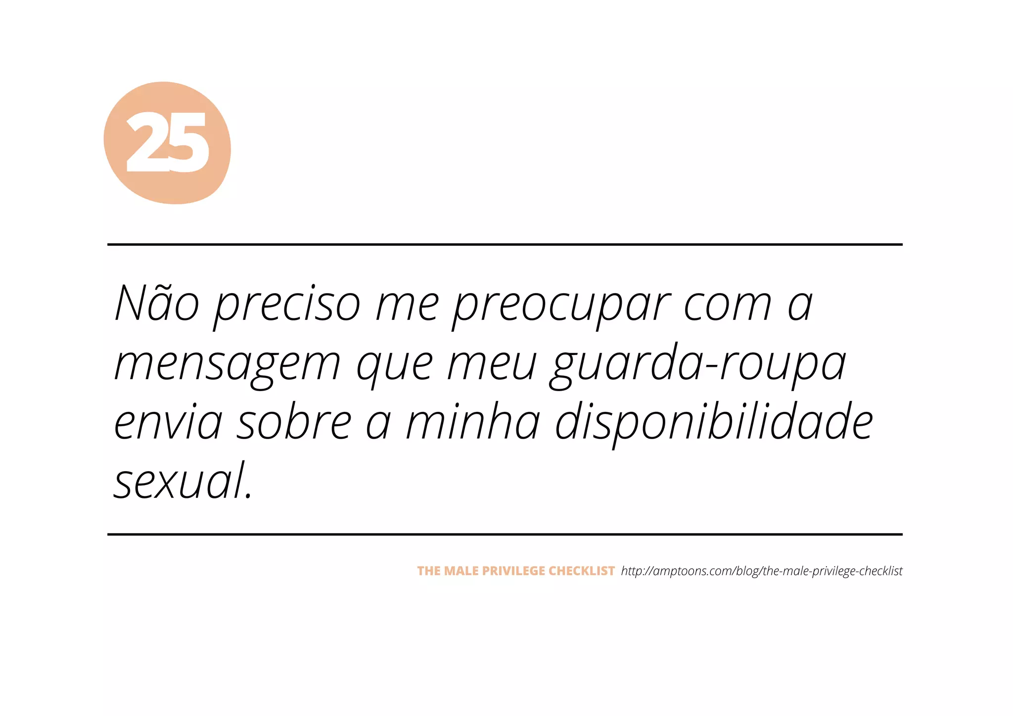 The Male Privilege Checklist, em Português | PDF