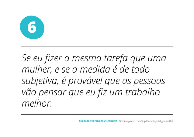 The Male Privilege Checklist, em Português | PDF