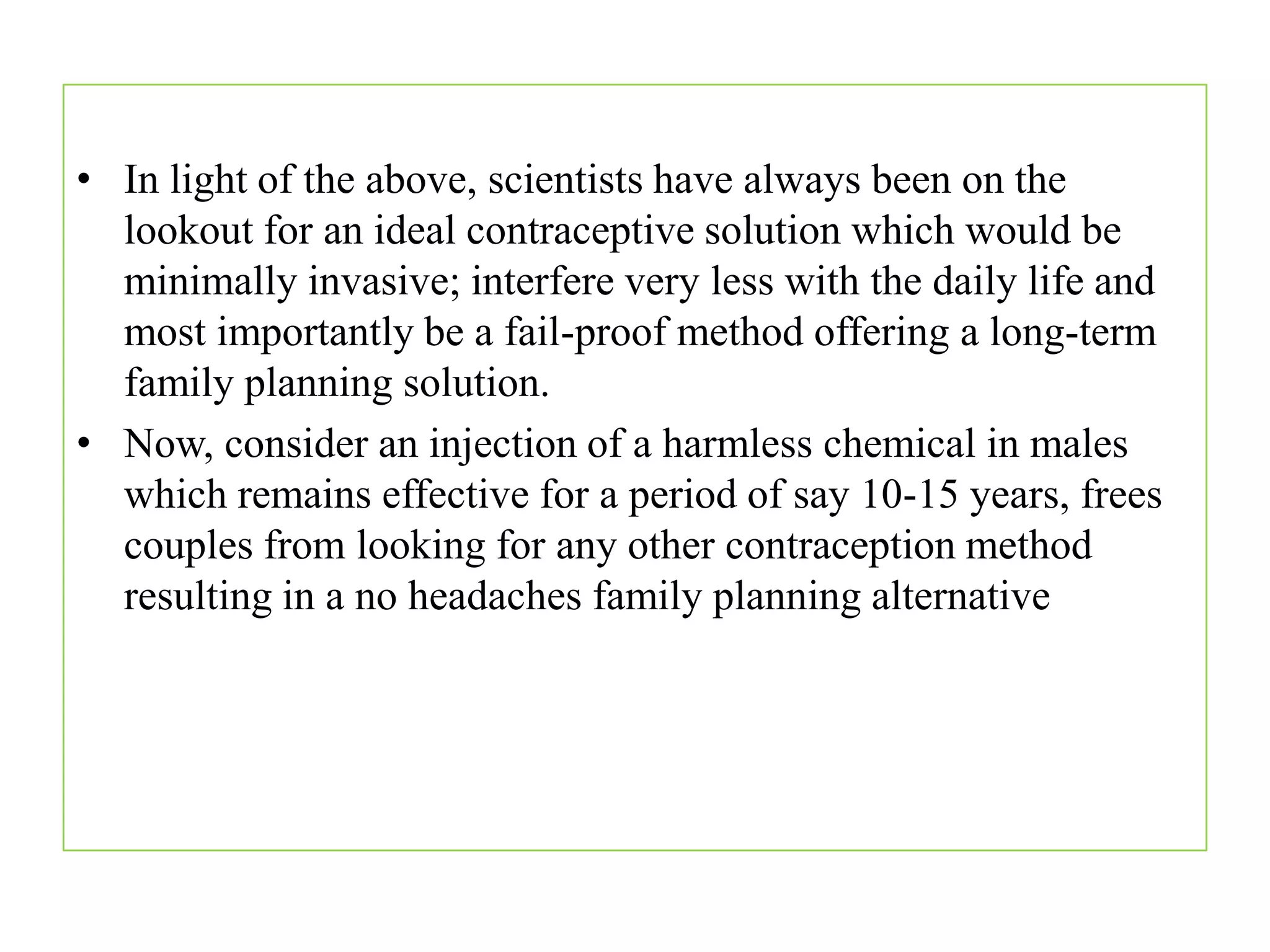 Male contraceptive risug | PPTX