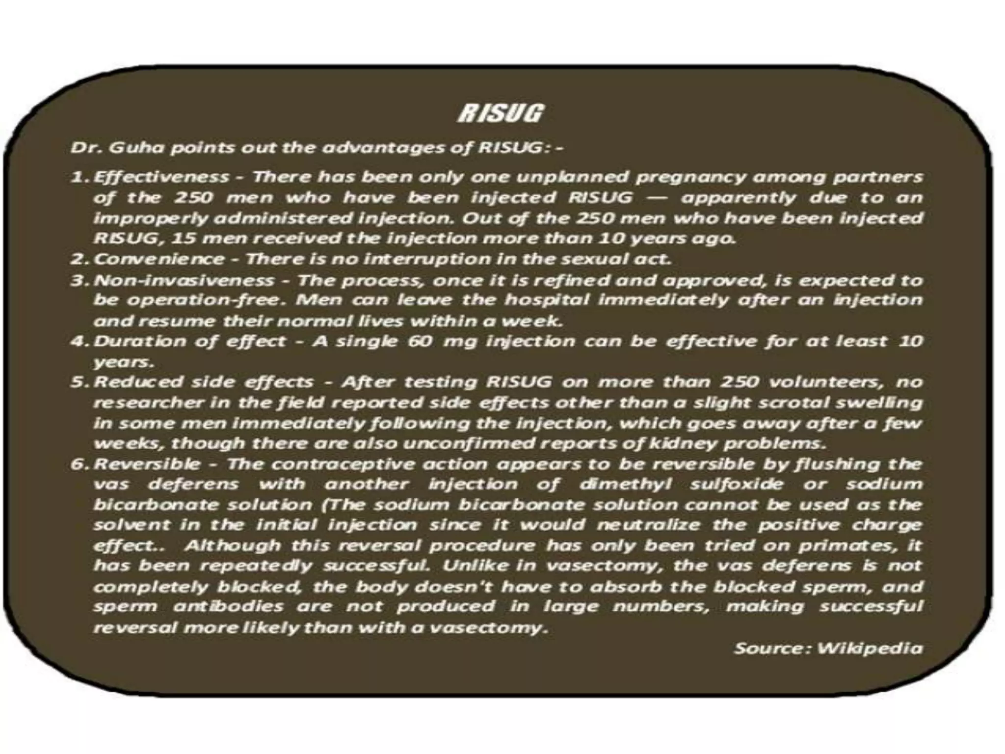 Male contraceptive risug | PPTX