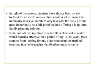 Male contraceptive risug | PPTX