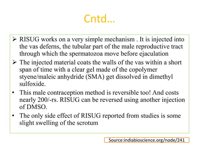 Male contraceptive risug | PPTX