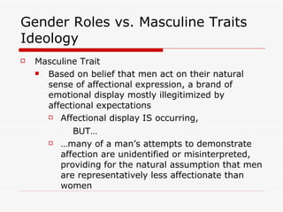 Men and affection: The examination of gender roles and masculine traits ...
