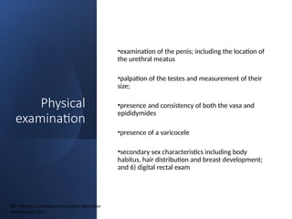 MALE INFERTILITY FACTOR PRESENATTION PPT | PPT
