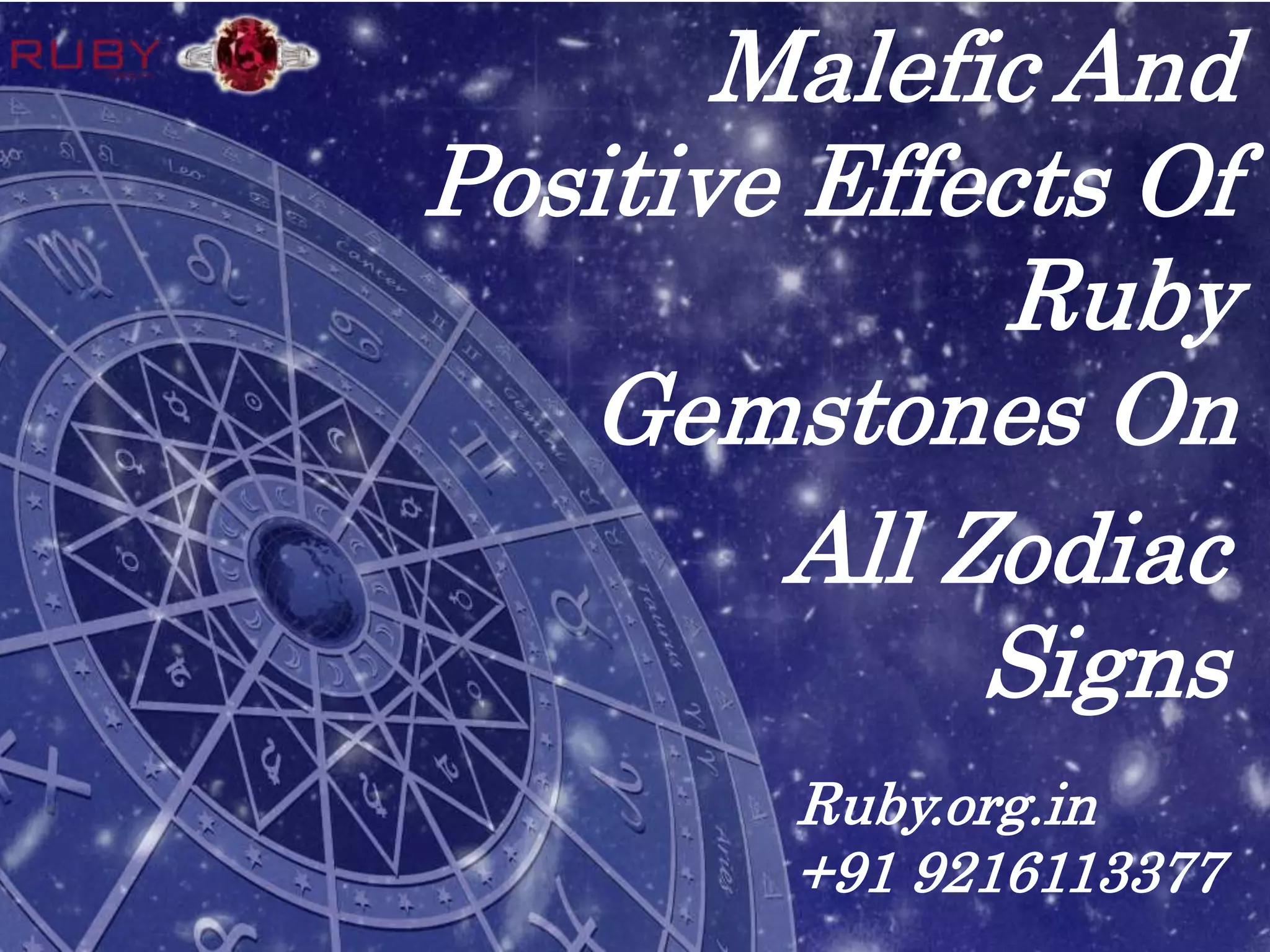 Malefic and positive effects of ruby gemstones on all zodiac signs | PPT
