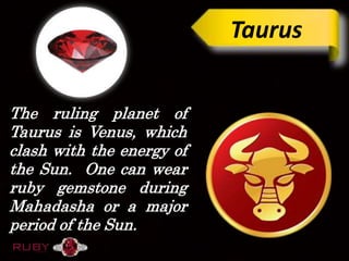 Malefic and positive effects of ruby gemstones on all zodiac signs | PPTX