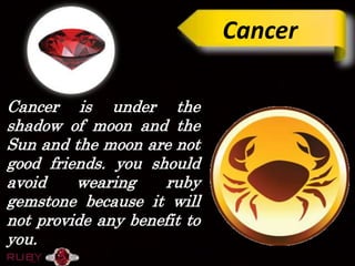 Malefic and positive effects of ruby gemstones on all zodiac signs copy ...