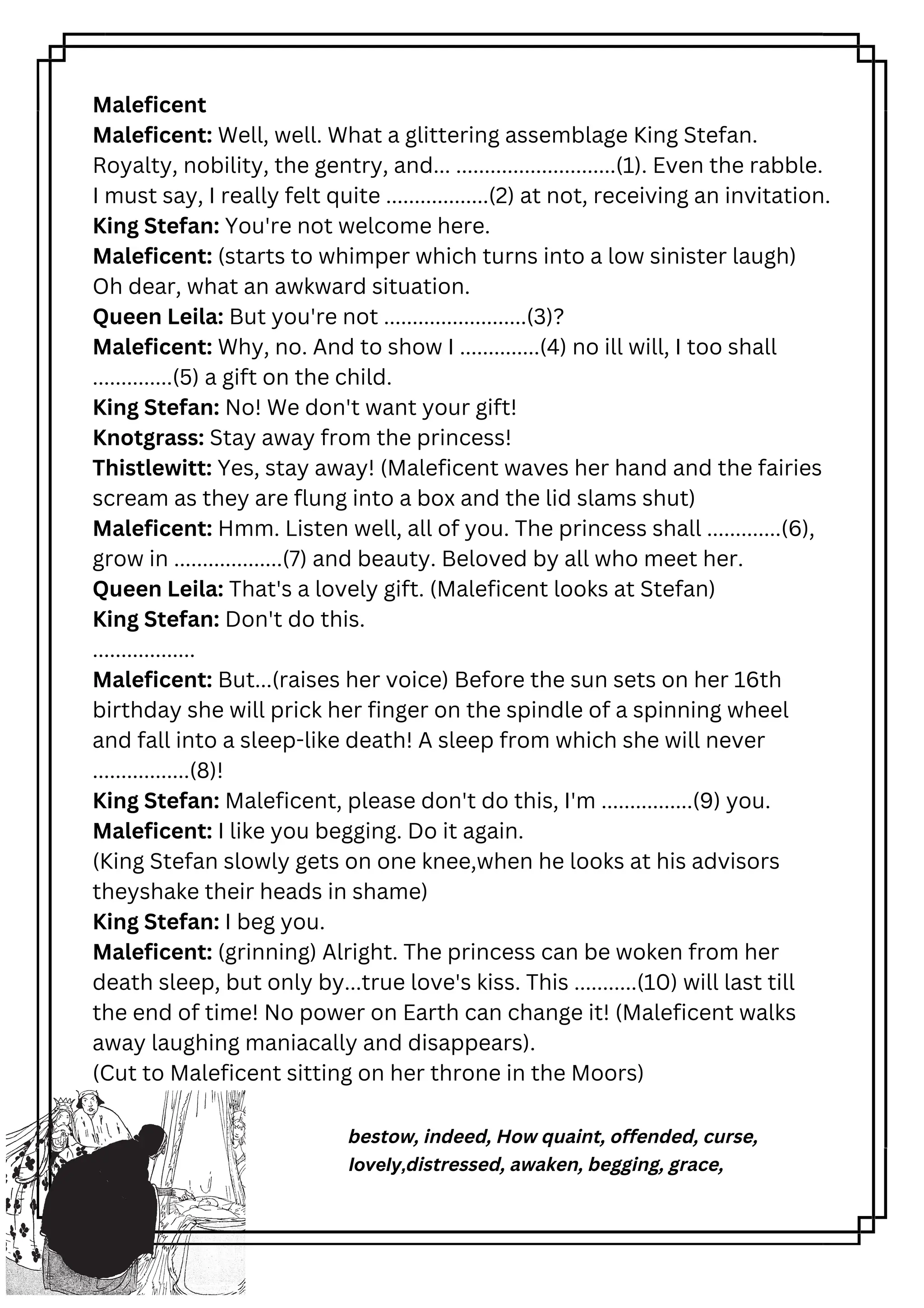 Maleficent Listening worksheet for upper level | PDF