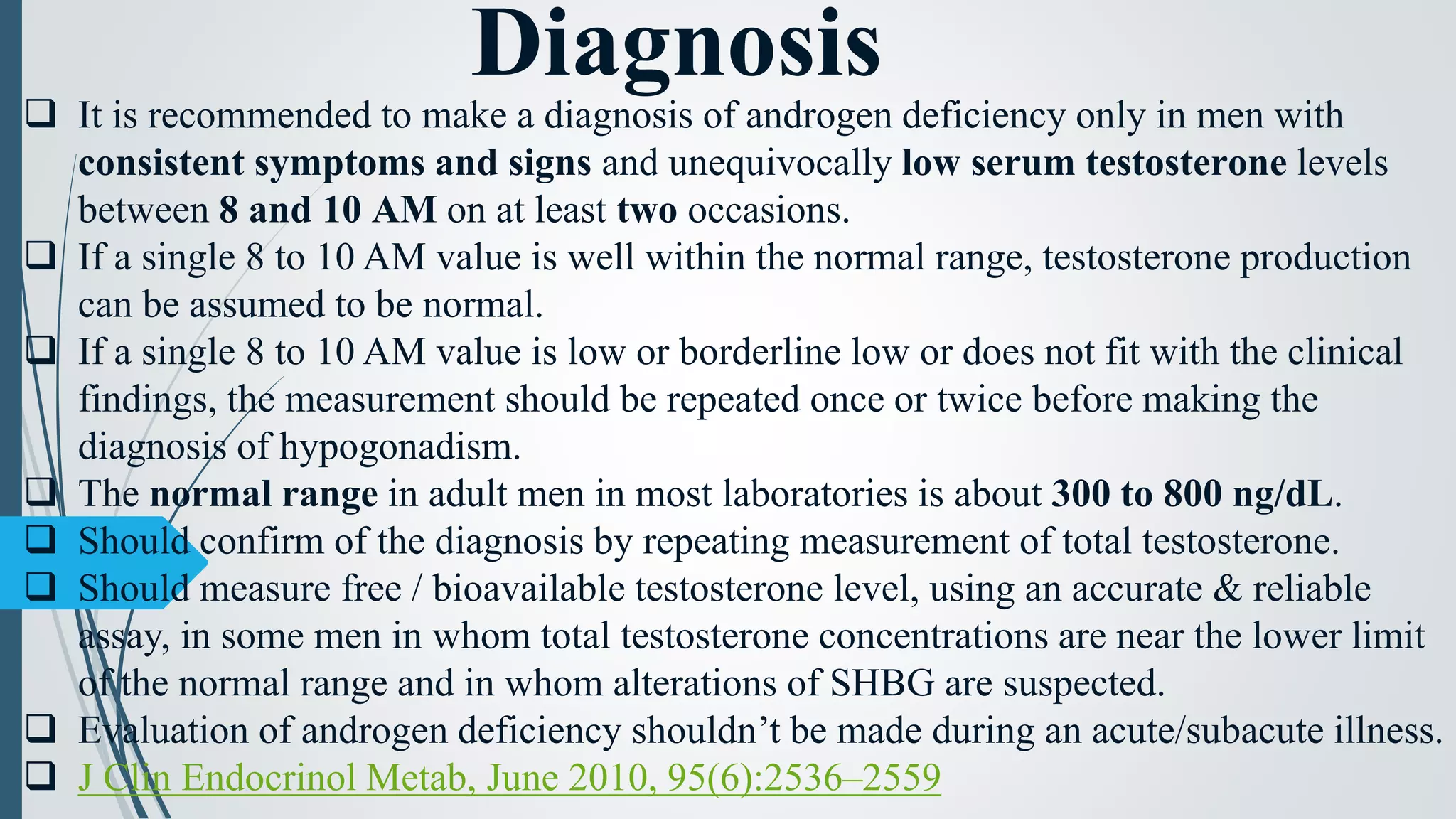 Male Hypogonadism - Rivin | PPTX