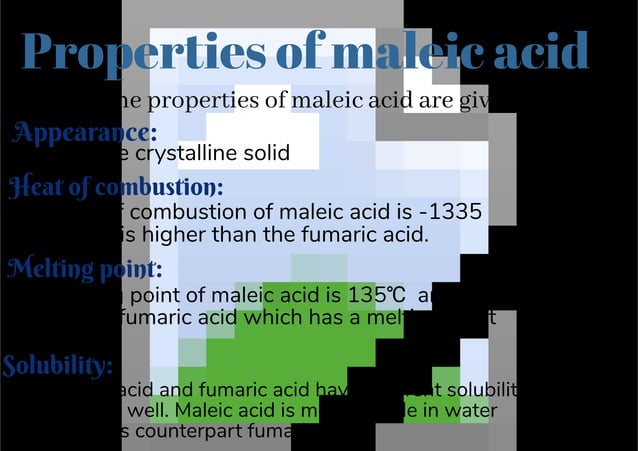 Maleic Acid. Properties synthesis spectral data | PPT