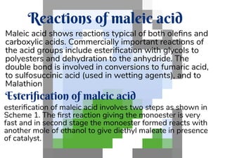 Maleic Acid. Properties synthesis spectral data | PPT