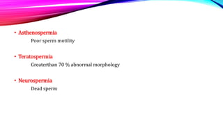 Male infertility and ART techniques ,Treatments of male infertility | PPT