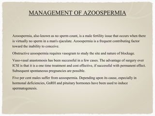 Male infertility management | PPTX