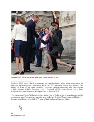 Male primogeniture UK royalty & aristocracy | PDF