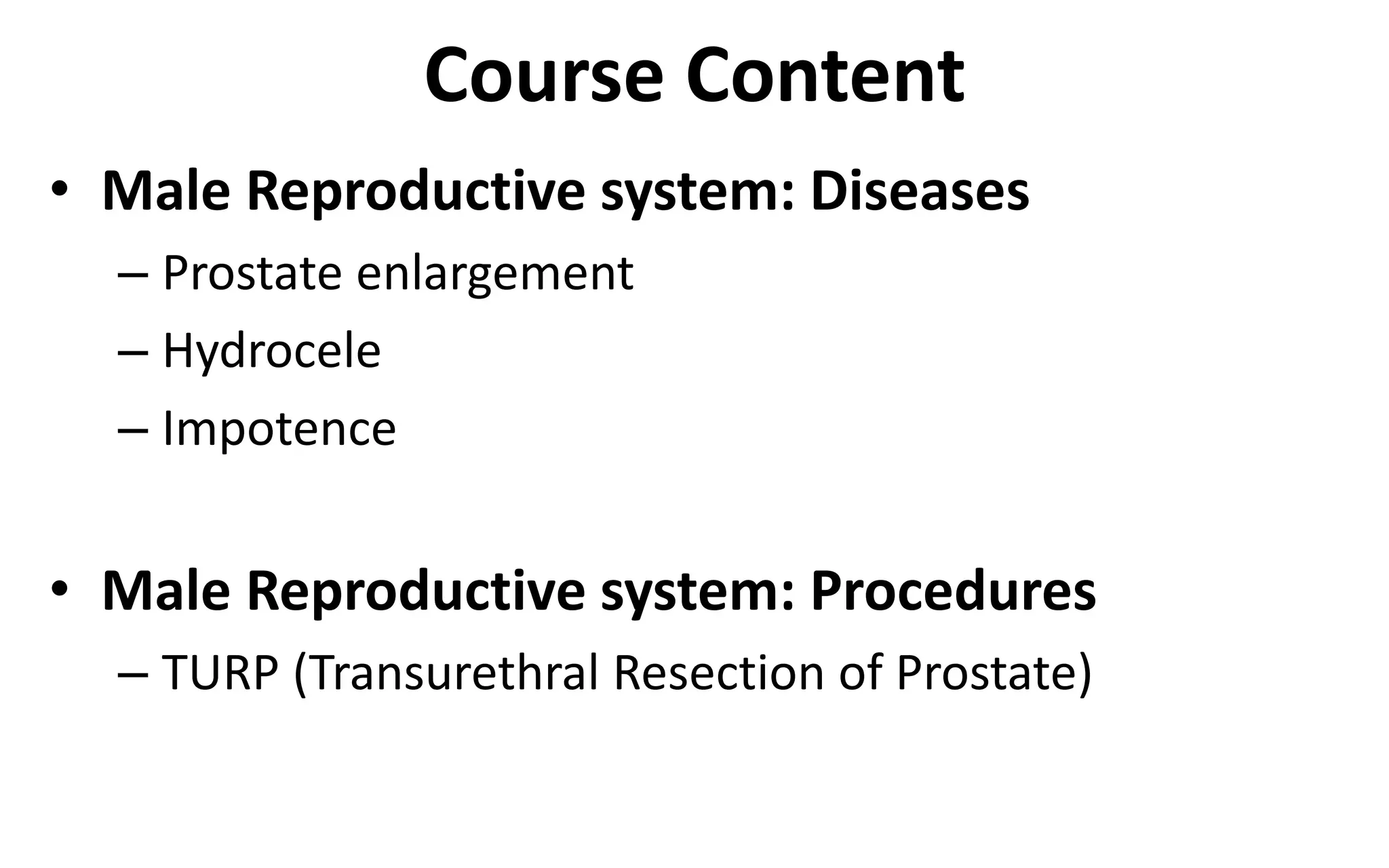 Male reproductive system diseases and procedures | PPTX