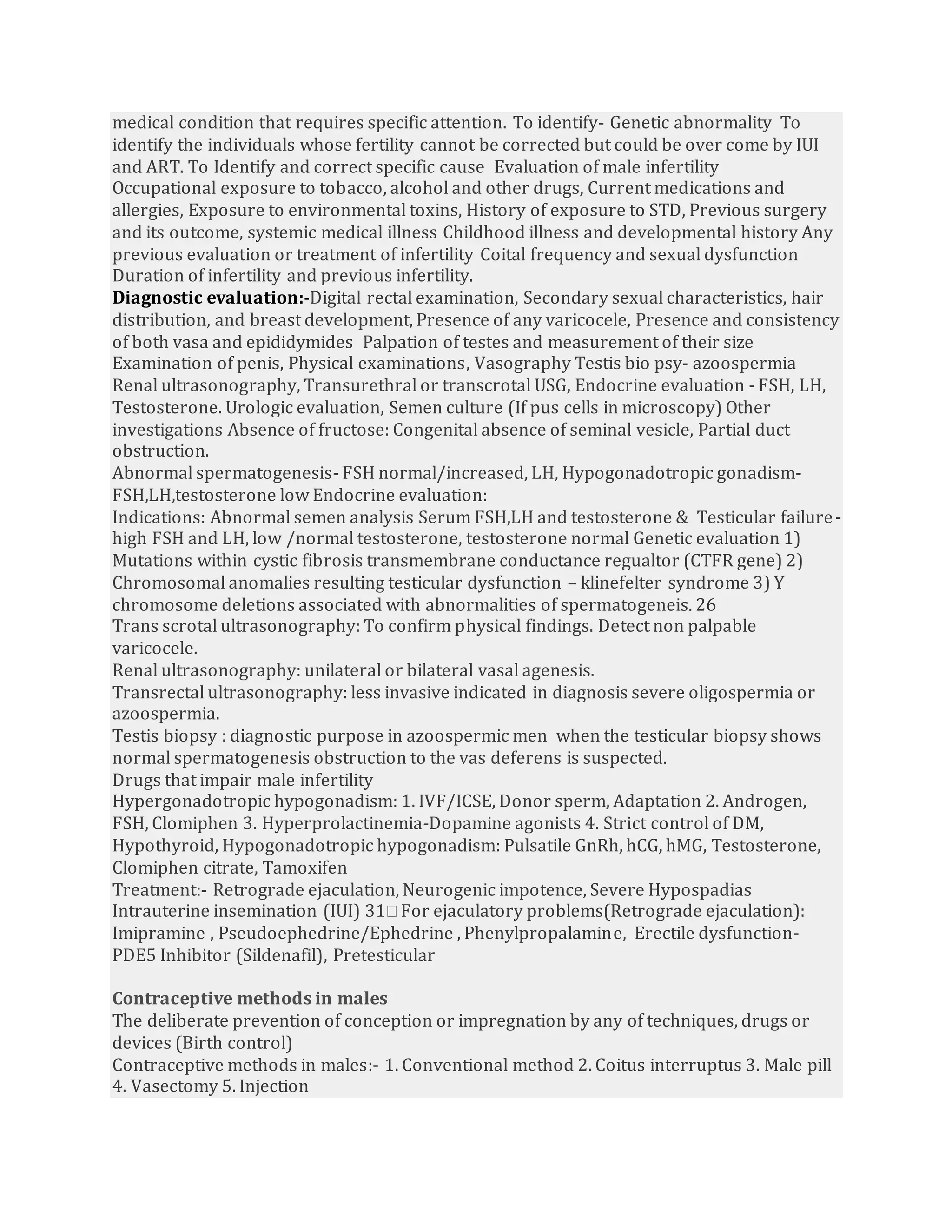 Male reproductive system disorders | DOCX