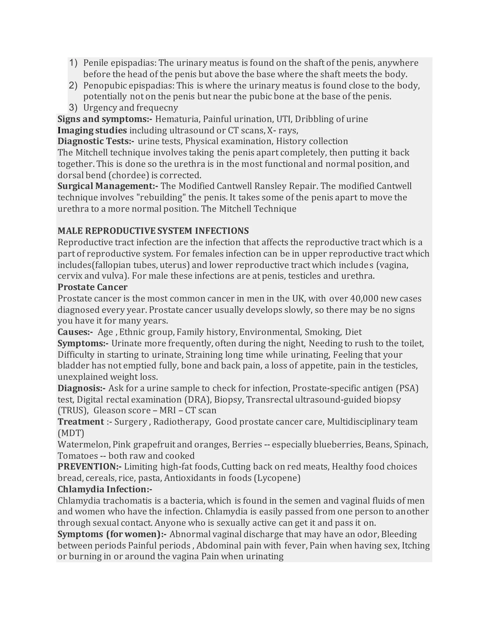 Male reproductive system disorders | DOCX