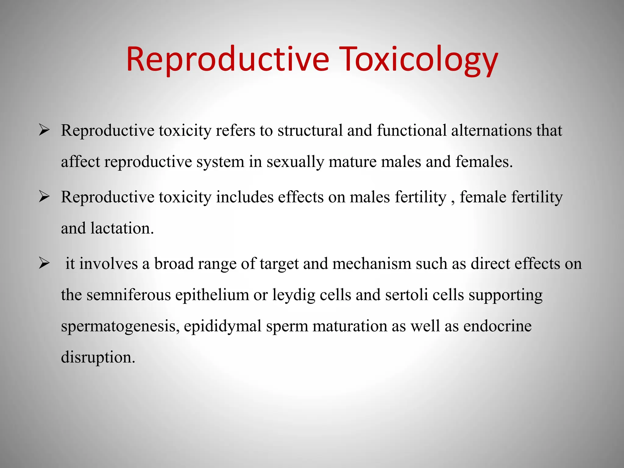 REPRODUCTIVE TOXICITY STUDIE OF MALE AND FEMALEpptx | PPTX