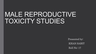 MALE REPRODUCTIVE TOXICITY STUDIES(Toxicokinetics).pptx