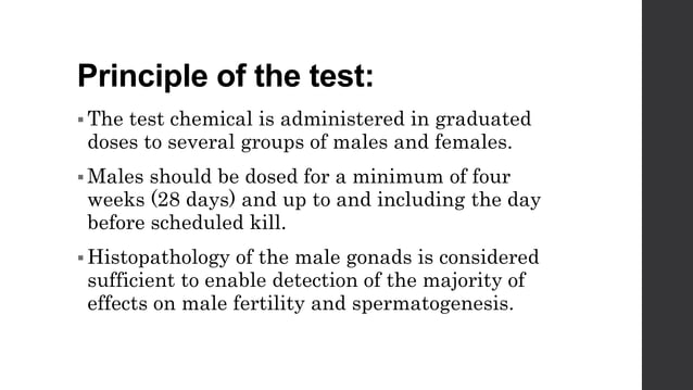 MALE REPRODUCTIVE TOXICITY STUDIES(Toxicokinetics).pptx | Reproductive ...