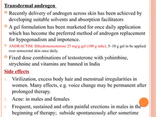male sex hormones, pharmacology of androgens | PPTX