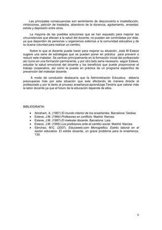 Malestar docente | PDF