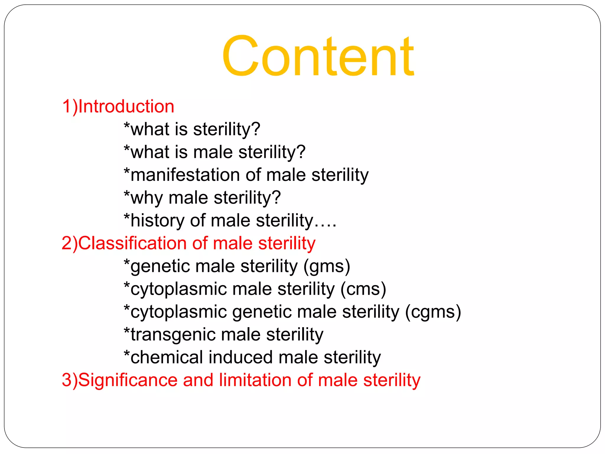 Male sterility | PPTX