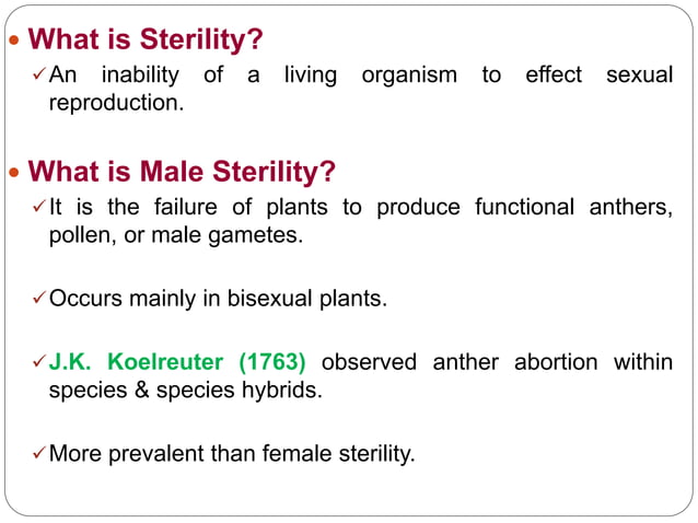Male sterility | PPTX | Infertility | Reproductive Health