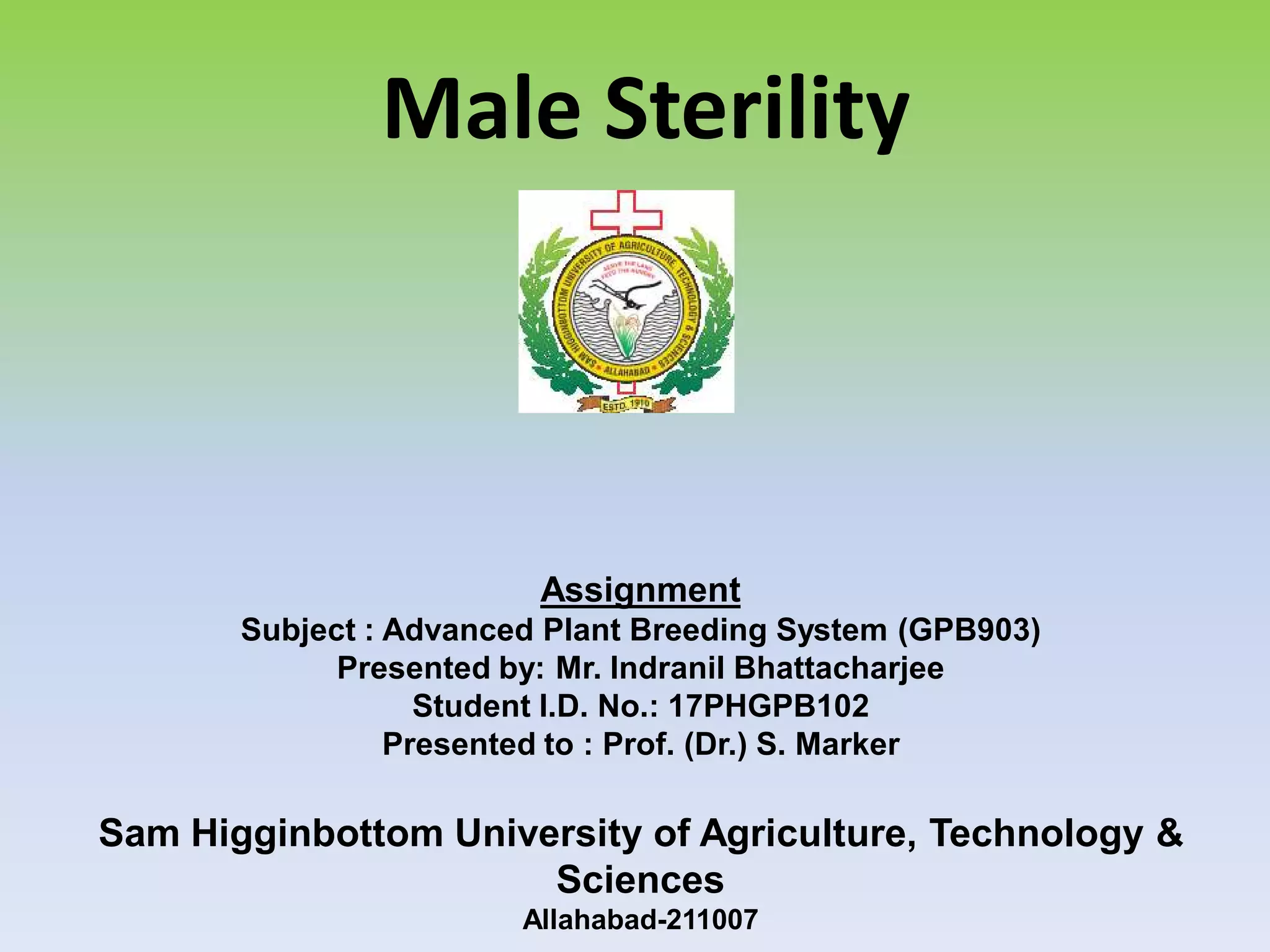 $Male sterility | PDF
