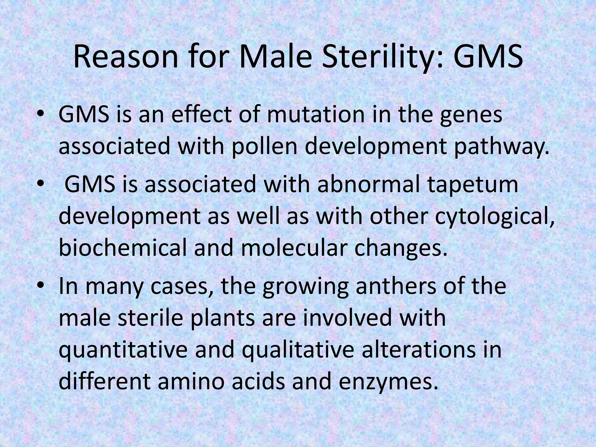 Male sterility in Plants | PPTX