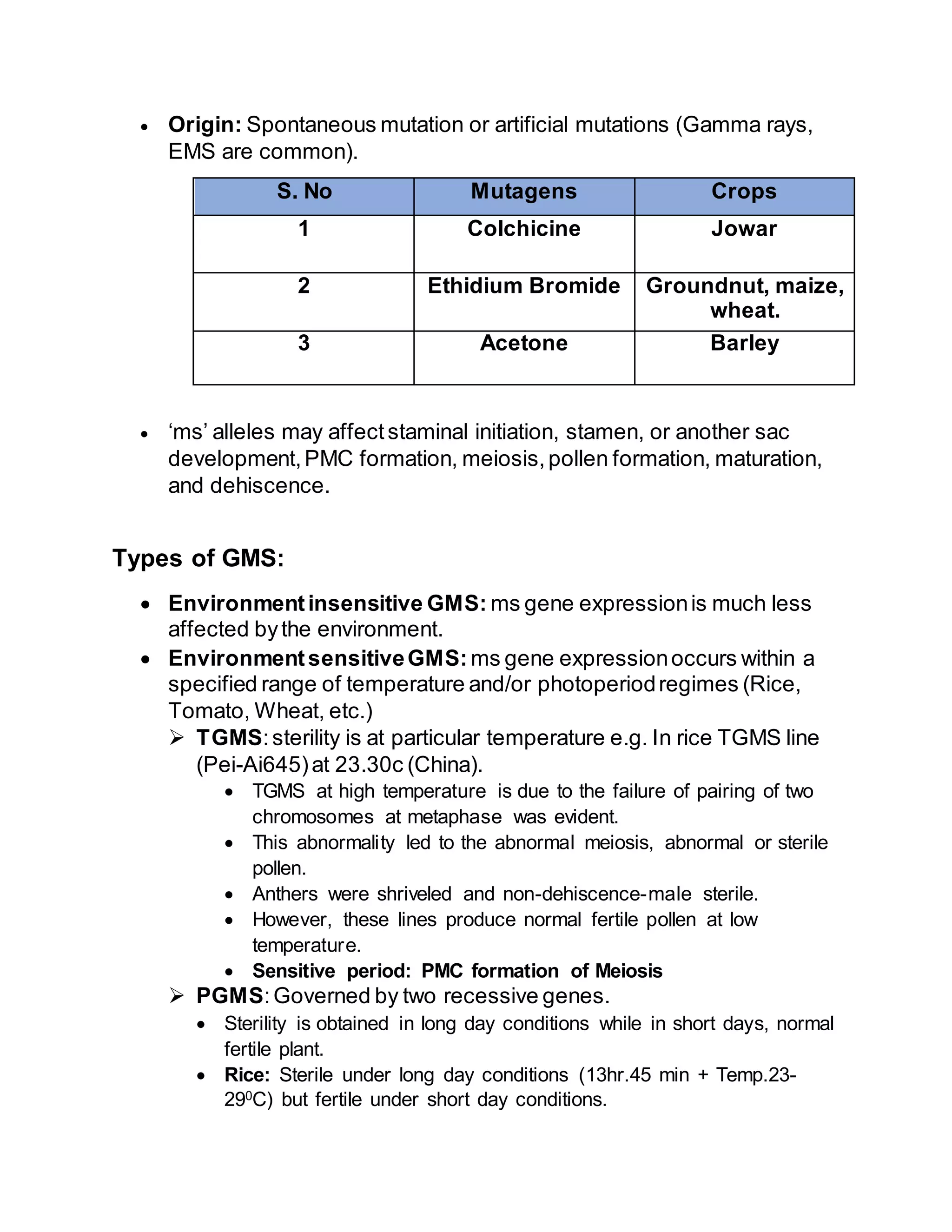Male sterility in plant breeding | DOCX